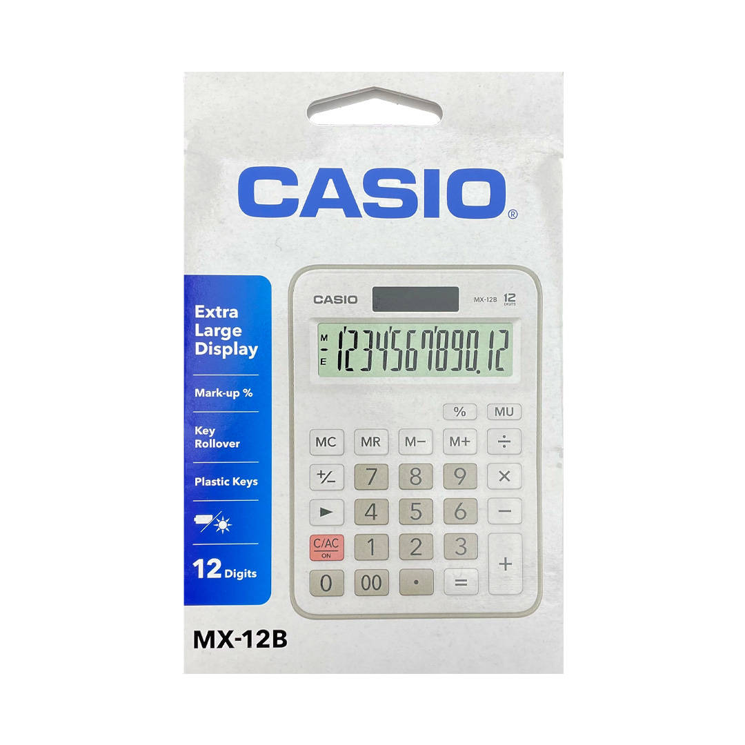 CALCULADORA SOBREMESA 12 DÍGITOS MX-12B BLANCA CASIO