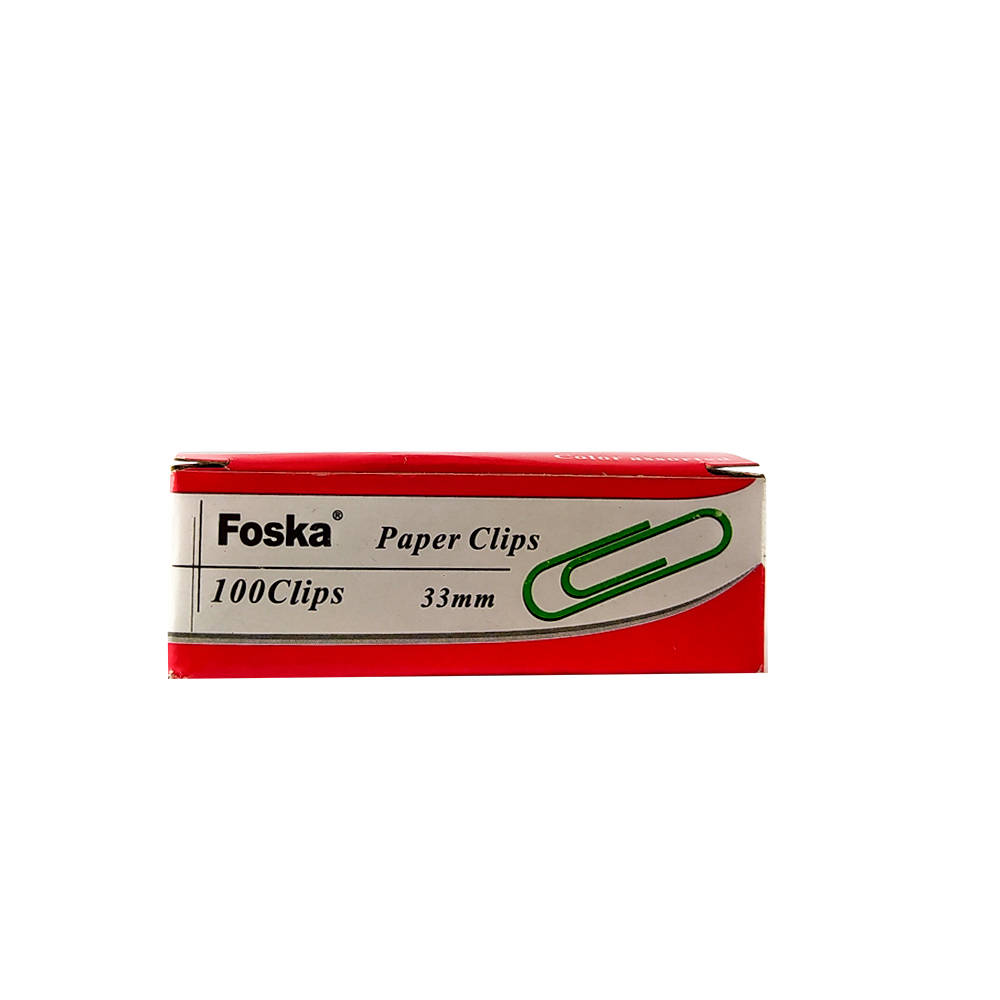 CLIPS 33MM 100 UNID PUNTA REDONDA COLORES FOSKA