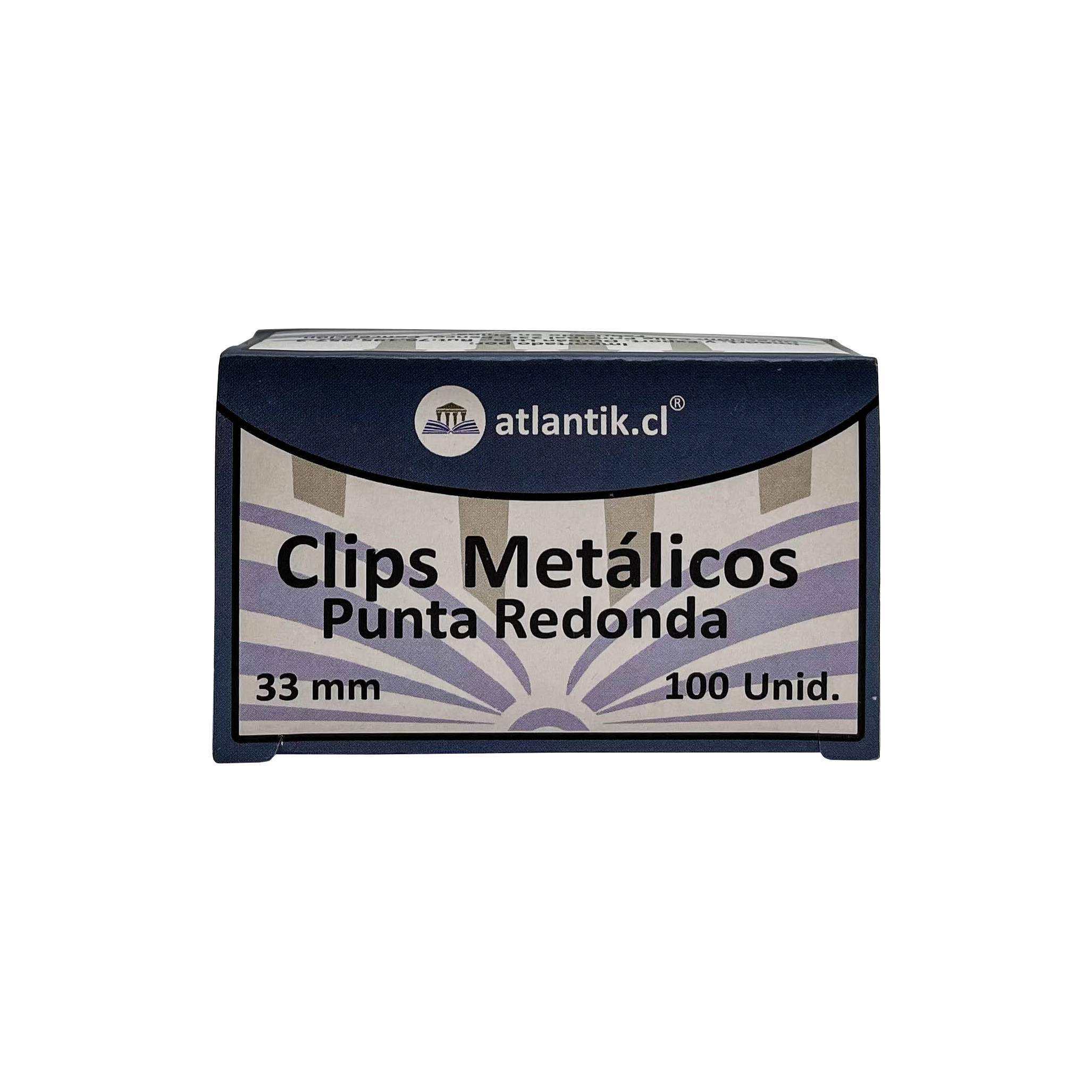 CLIPS 33MM 100 UNID PUNTA REDONDA ATLANTIK