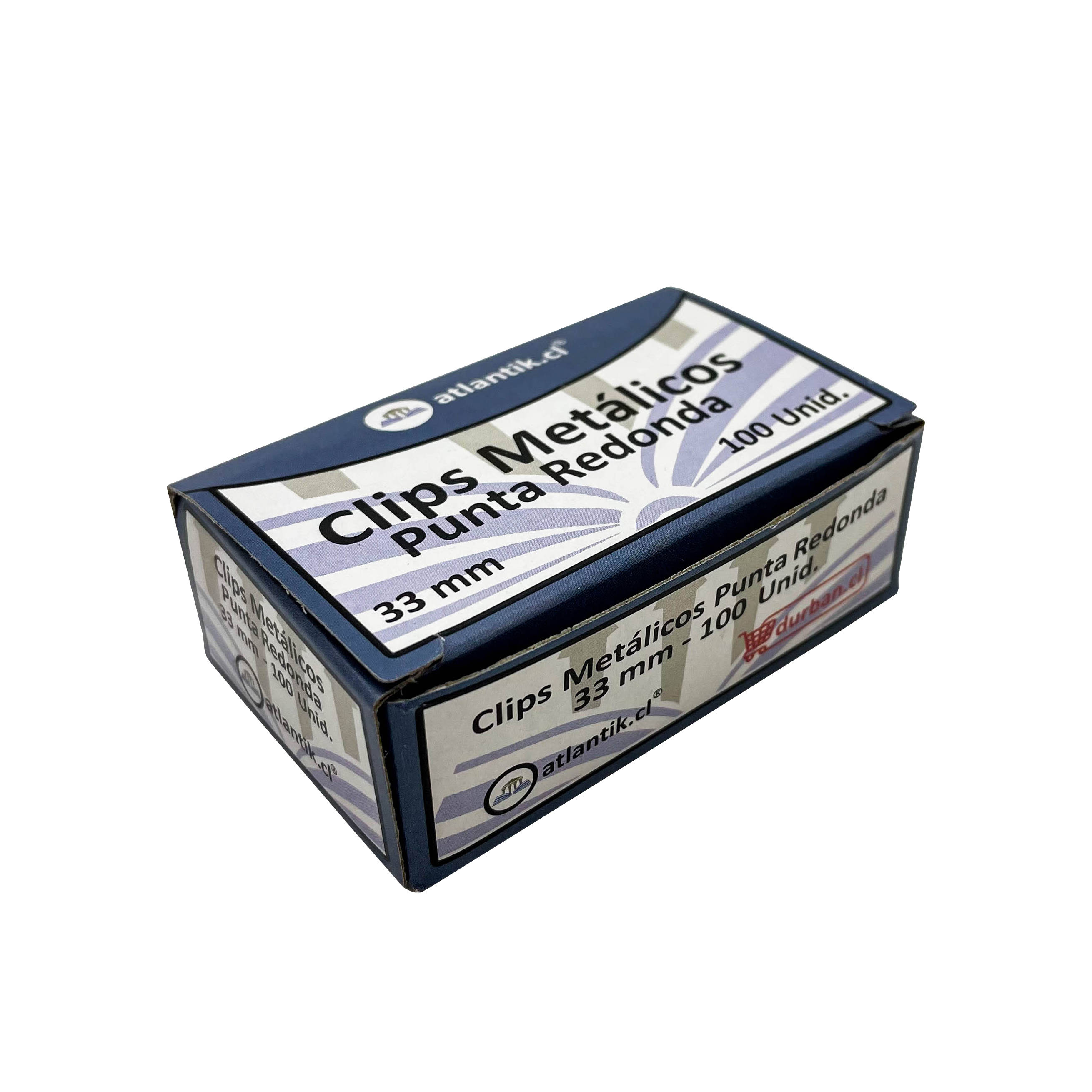 CLIPS 33MM 100 UNID PUNTA REDONDA ATLANTIK
