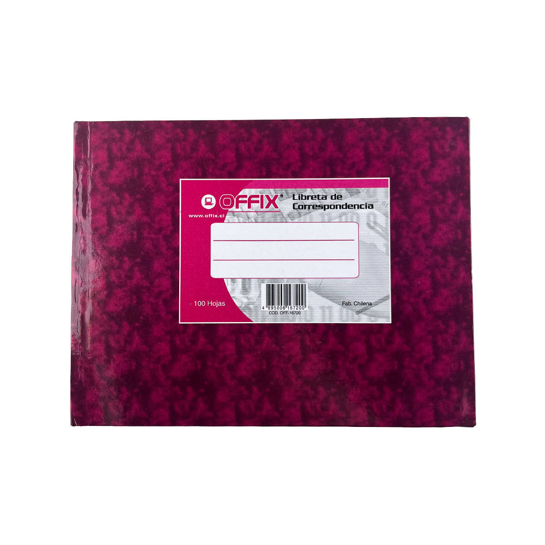 LIBRETA CORRESPONDENCIA 100 HOJAS EMPASTADO SIN FOLIO OFFIX