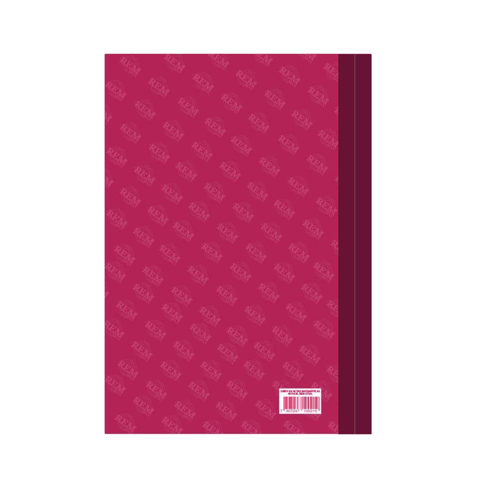 LIBRO ACTA 400 HOJAS MATEMATICA EMPASTADO CON FOLIO ARON/REM