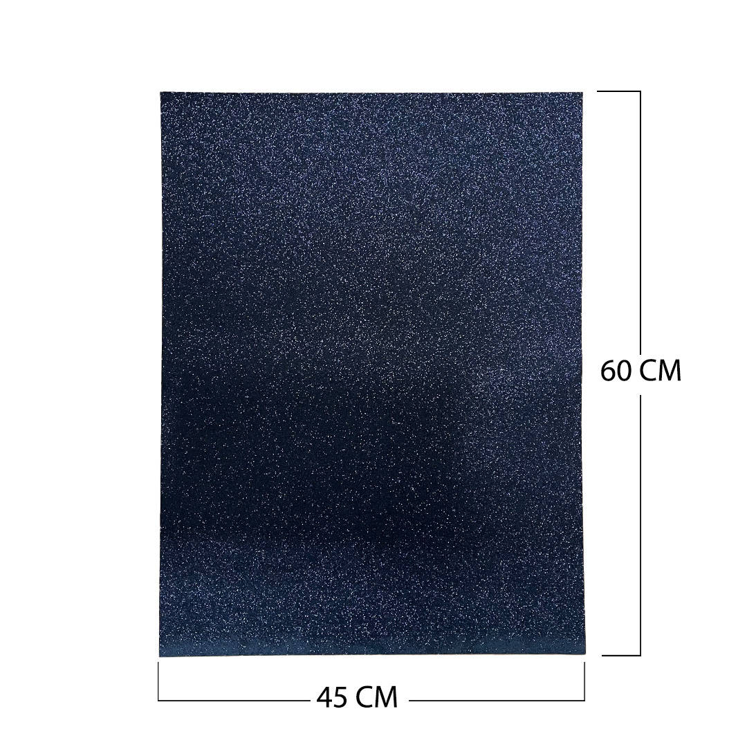 GOMA EVA 45X60CMX02MM 01 UNID GLITTER NEGRO JM