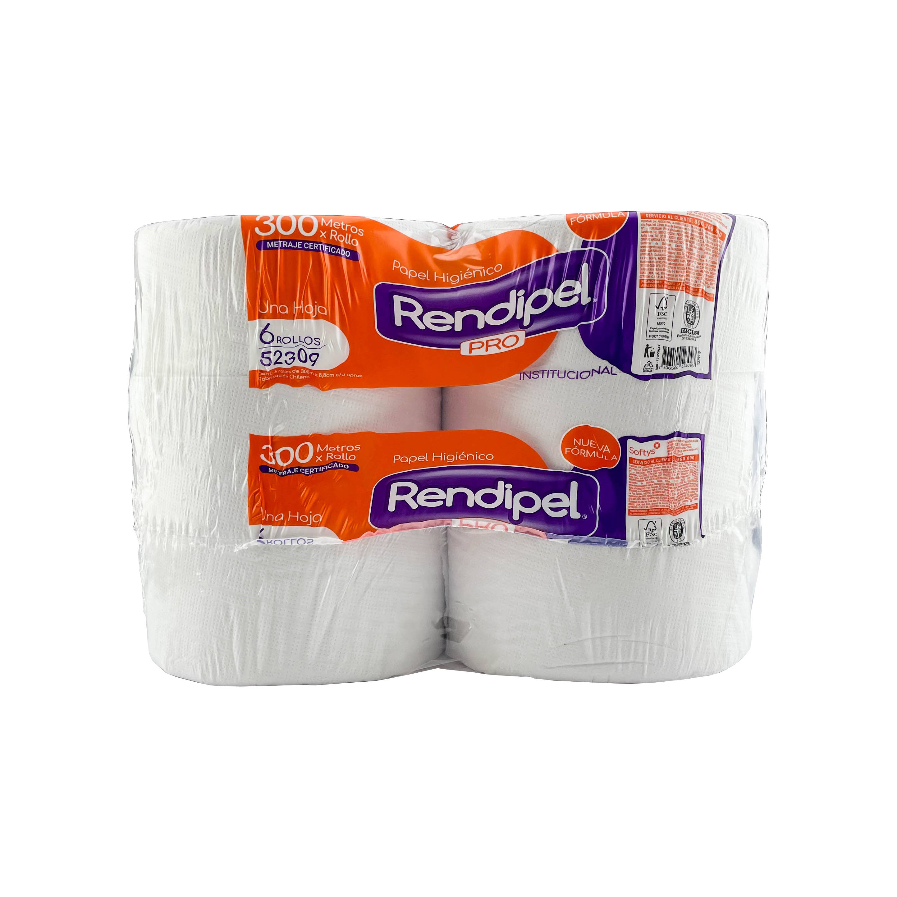 Papel Higienico 300mt 06 Unid 52309 Rendipel Pro