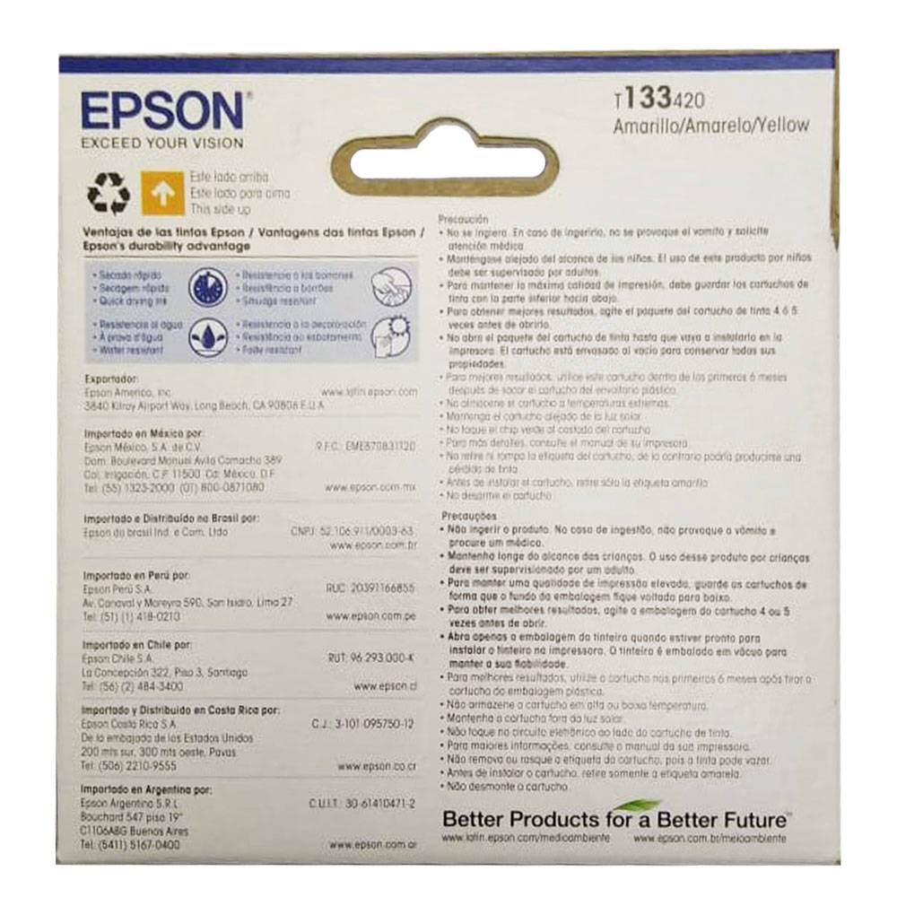 CARTRIDGE EPSON T133420 133 5ML YELLOW ORIGINAL