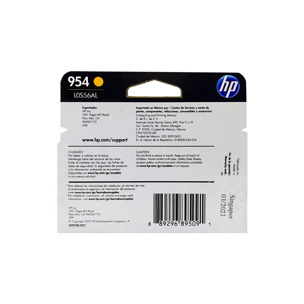 CARTRIDGE HP 954 L0S56AL YELLOW ORIGINAL