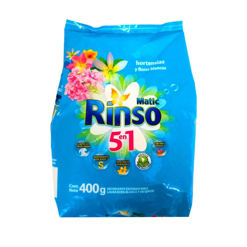 DETERGENTE POLVO 400GR FRAGANCIAS RINSO